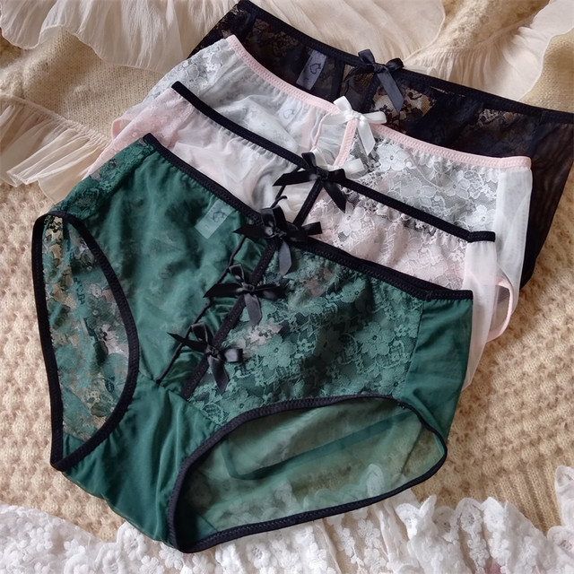 French sexy underwear women's mid-high waist full lace summer fashion ...