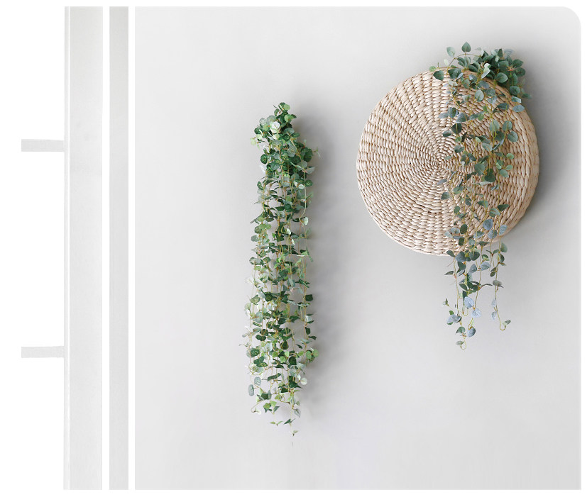 Nordic Ins Simulation Plant Wall Decoration - Rattan Hanging Flower Basket