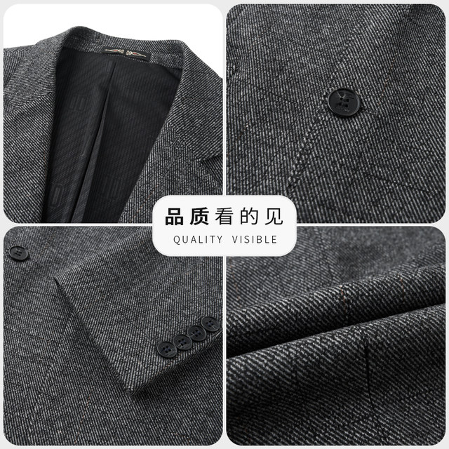 Luo Meng casual suit men's high-end 2024 spring and autumn new business plaid single suit small ...