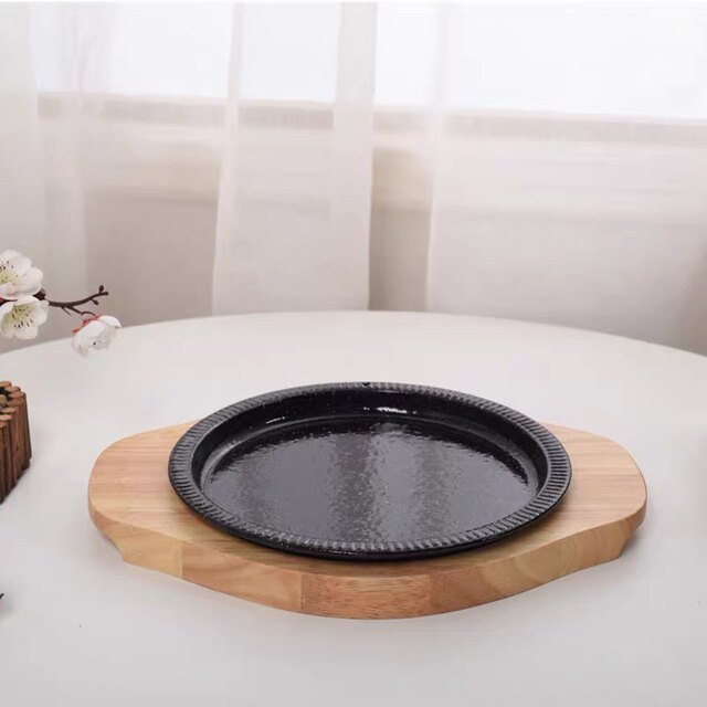 Thick oak solid wood meal cushion bottom iron plate base round ...