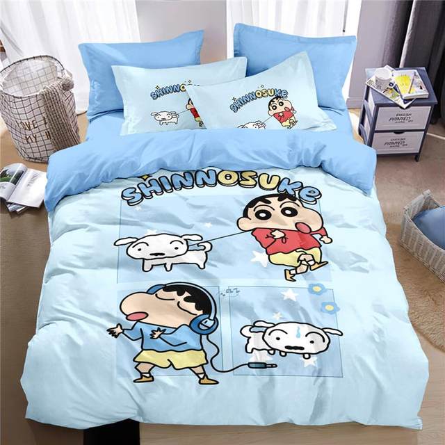 Crayon Shin-chan pure cotton bed four-piece set cute cotton sheets ...