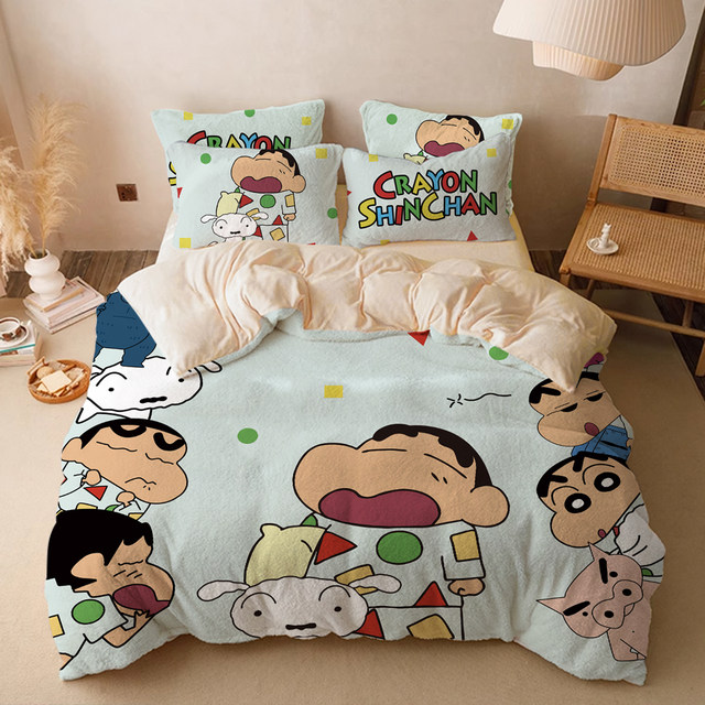 Crayon Shin-chan baby skin velvet four-piece set milk velvet four-piece ...