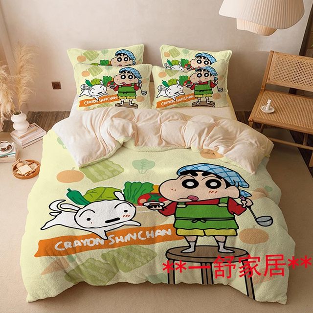 Crayon Shin-chan baby skin velvet four-piece set milk velvet four-piece ...