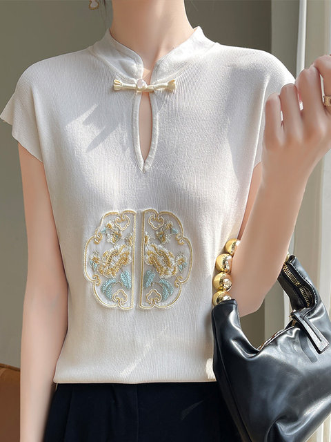 New Chinese style cheongsam stand collar button Chinese style top for ...