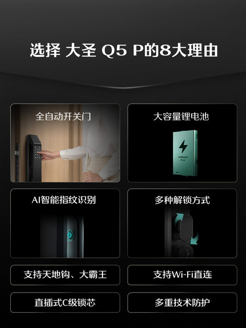 Deschmann smart door lock fully automatic fingerprint lock home anti-theft door password lock ...