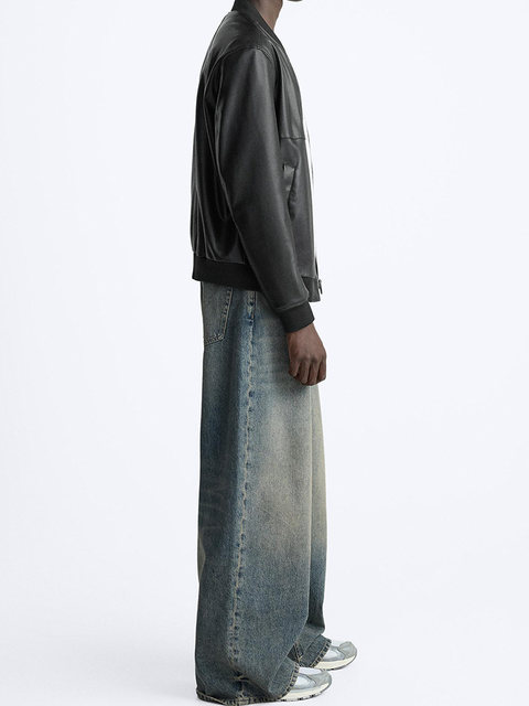 Cabinet 429! Autumn men's casual versatile solid color PU leather ...