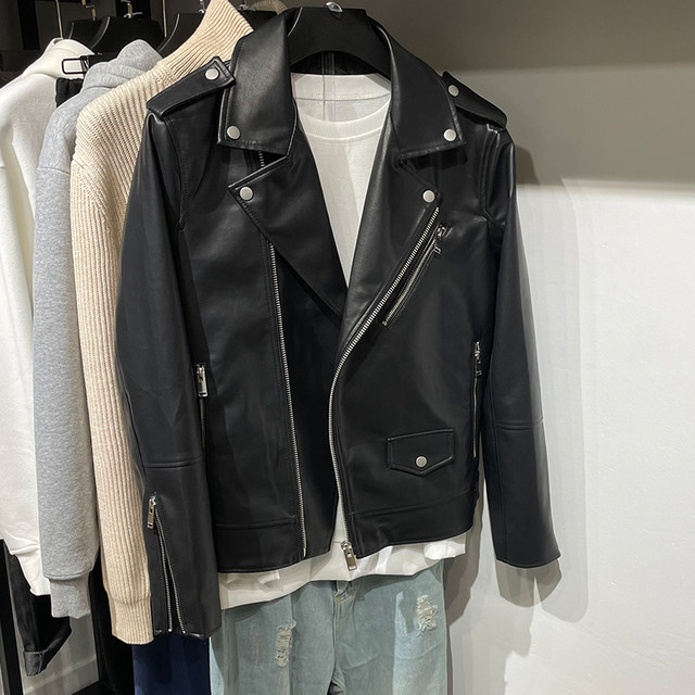 ZA Men's Spring and Autumn Diagonal Zipper Retro Cycling Jacket ...