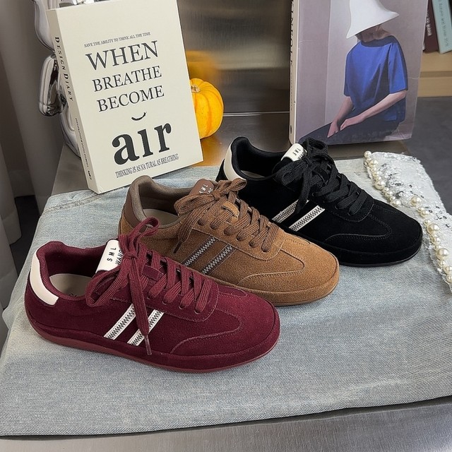 Korean style genuine leather retro moral training shoes for women flat soft sole 2024 autumn and ...