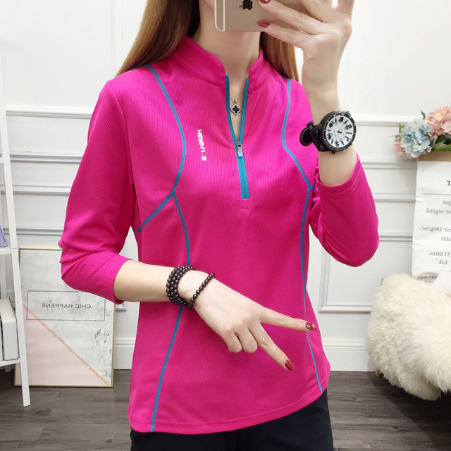 Quick-drying long-sleeved women's spring and summer outdoor running ...