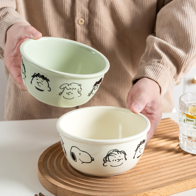 Cartoon Cream Wind Noodle Bowl Household Ceramic Bowl Board Bowl Bowl ...