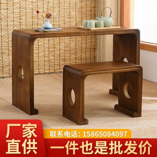 Burnt paulownia wood antique guqin table resonant guqin table and stool ...