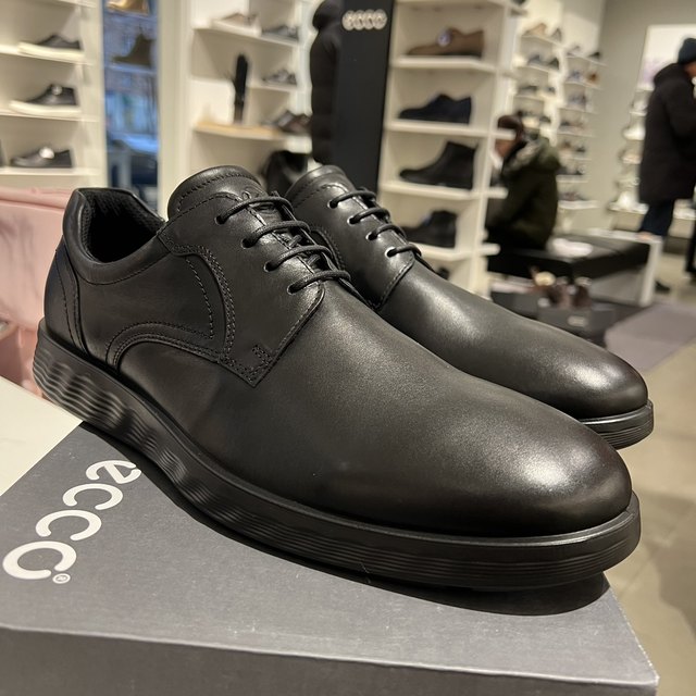 ECCO Men's Sweet Shoes Cowhide Business Simple Derbie Shoes Land ...