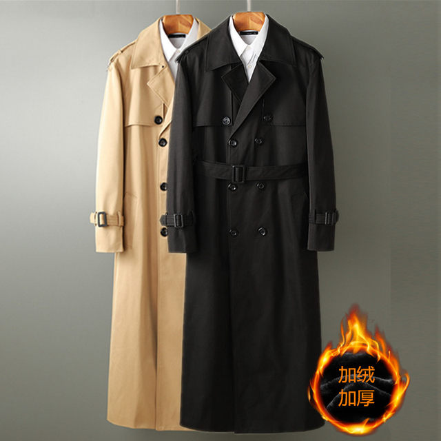 High-end autumn and winter windbreaker men's design extra long ankle ...