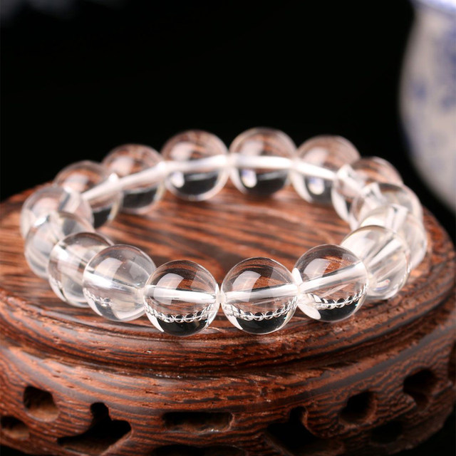 Natural white crystal bracelet, full crystal single circle, natural ...