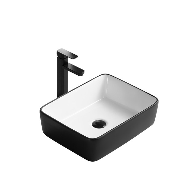 Simple countertop basin single basin black home bathroom basin ...