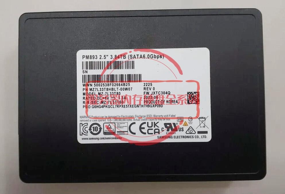 三星 MZ7L33T8HBLT-00A07固态硬盘 PM893 3.84T 2.5 SATA SSD 6GB-淘宝网