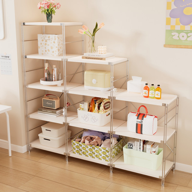White storage rack floor-standing combination rack kitchen simple ...