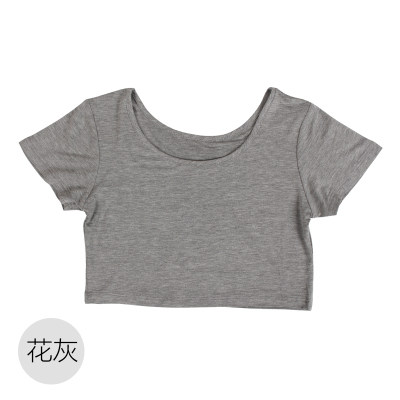 Short -sleeved female pure cotton half -body jacket summer high waist ...