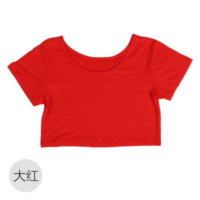 Short -sleeved female pure cotton half -body jacket summer high waist ...