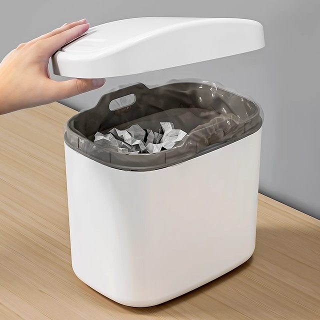 Mini desktop trash bin small home with bedroom bedside debris storage ...
