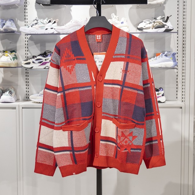 Li Ning Caddy Sweater Men 2025 Spring New Dou Gold Gold Loose Warm Blockbuster AMBV029