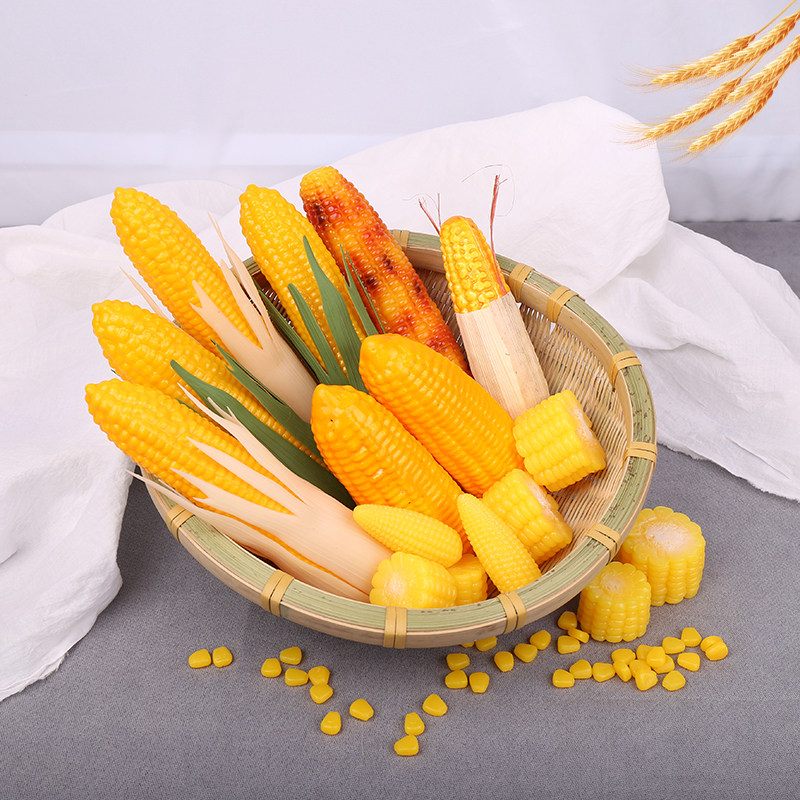 Simulation Corn Foam Plastic Fake Corn Fruit Vegetable Model White Corn ...