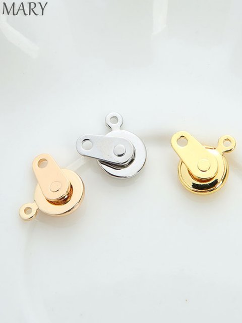 14K gold color-protected pearl necklace ending snap button handmade DIY ...