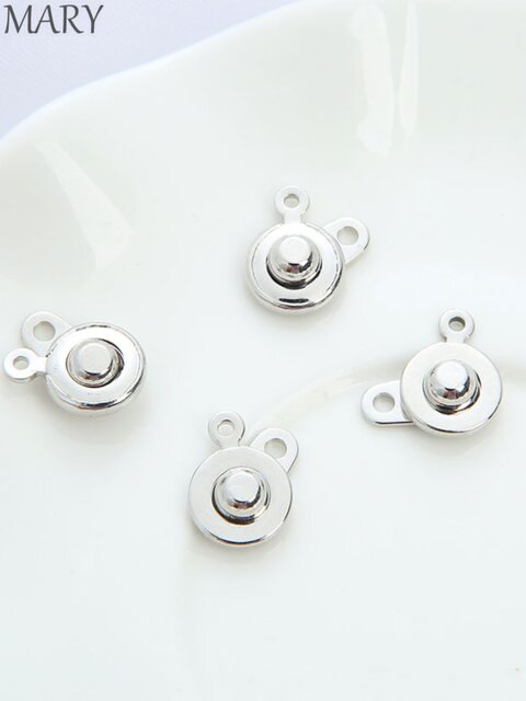 14K gold color-protected pearl necklace ending snap button handmade DIY ...