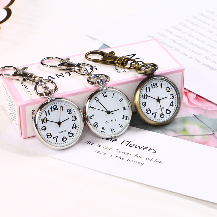 Mini Retro Pocket Watch for the Elderly - Electronic Keychain Watch for ...