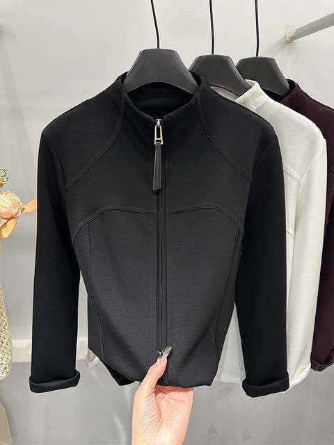 New cardigan top design zipper sweatshirt jacket for women with slim ...