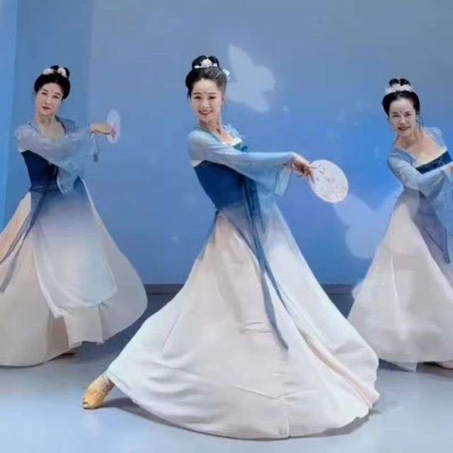 Classical dance clothing female elegant body rhyme gauze Chinese style ...