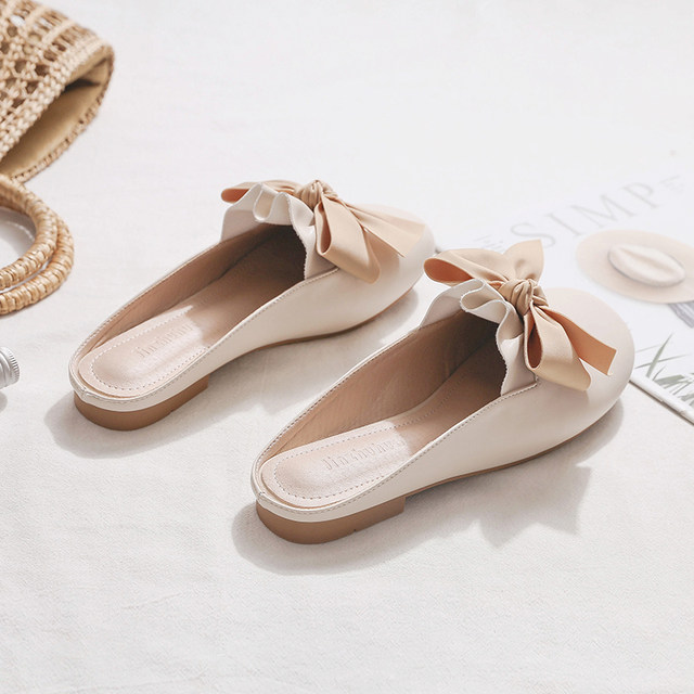 Sheepskin version~Spring new style girl's heartless heelless lazy ...