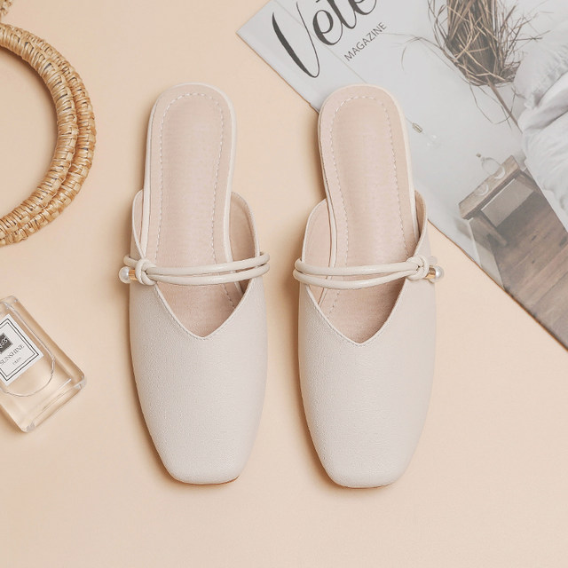 Sheepskin version~Summer new style Internet celebrity heelless lazy ...