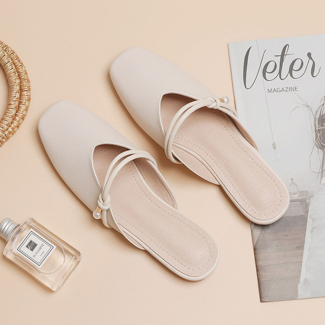 Sheepskin version~Summer new style Internet celebrity heelless lazy ...