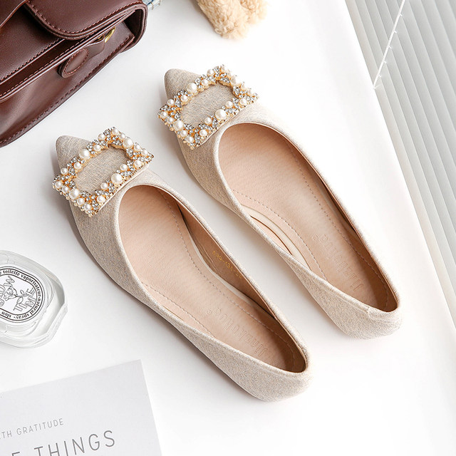 Sheepskin Version ~ Spring Shallow Mouth Pointed Toe Flats Fairy ...