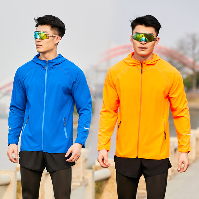 Autumn running jacket for men and women sports hooded cardigan cycling ...