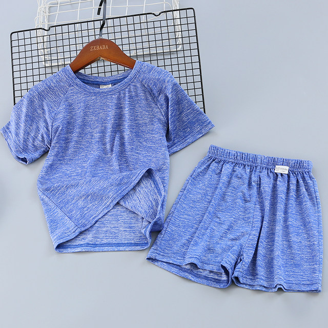 Children's fast dry short -sleeved T -shirt shorts set summer children ...