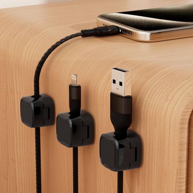 Magnetic cable organizer desktop mobile phone data cable charging cable ...