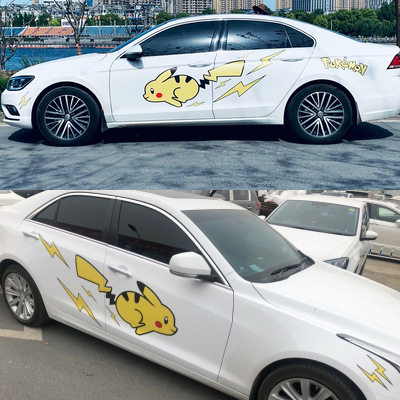Running Pikachu car stickers large body door car scratch scratch ...