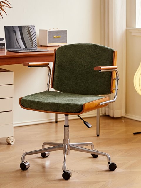 Solid wood retro computer chair home lifting office chair transfer ...
