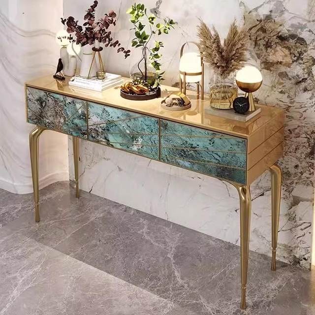 Italian light luxury entrance table, high-end designer entrance door ...