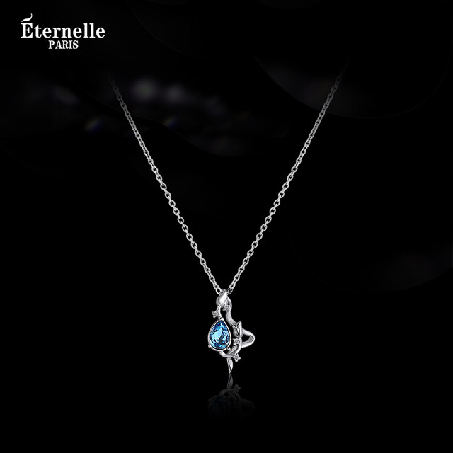 Eternelle French eternal rose necklace light luxury niche silver clavicle chain women's high-end ...