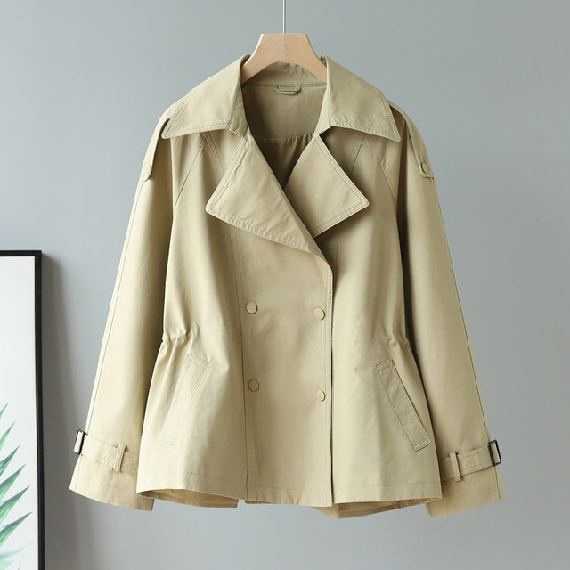 Early spring new adjustable waist short small trench coat for women ...