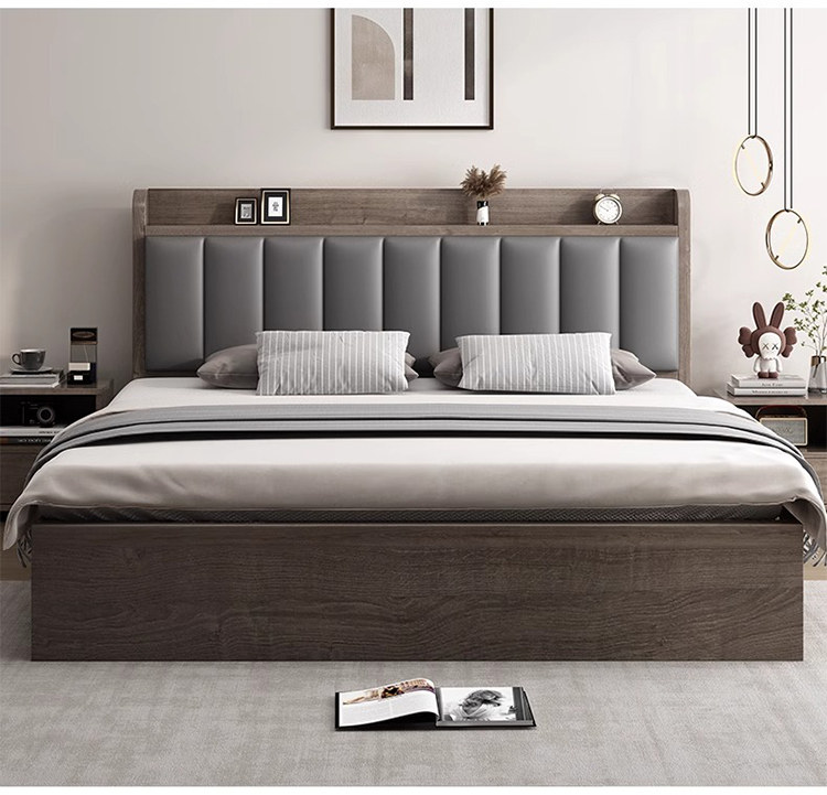 Solid wood bed modern simple 1.5 meter bed double bed home 1.8 new ...