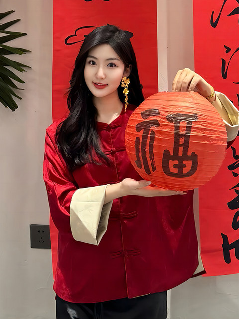 Spot New Year's Ben Ming Nian red shirt, new Chinese style national ...