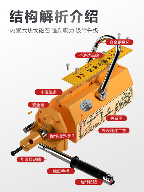 Shenghuda permanent magnet jack strong magnetic force 400/600KG suction ...
