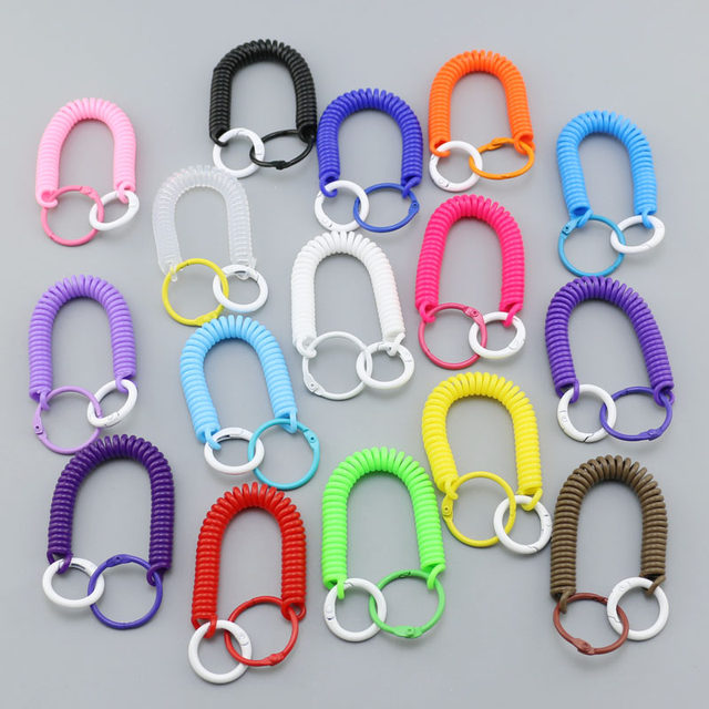 DIY jewelry accessories 12cm plastic spring wrist rope phone cord key ...