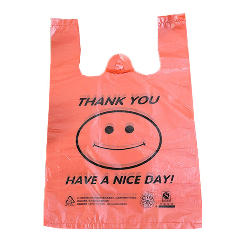 Smiley Face Plastic Bag - Supermarket Takeaway Bag with Custom Logo