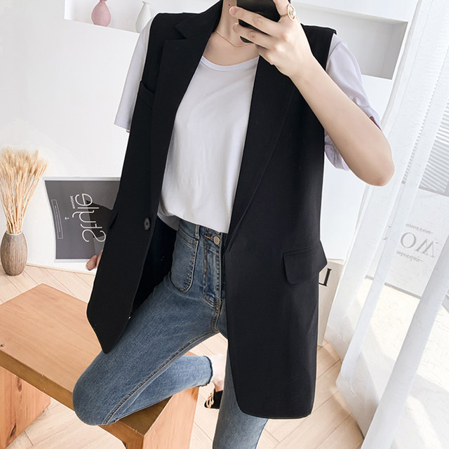 Spring and Autumn Korean Style Vest One Button Vest Women Korean Style ...