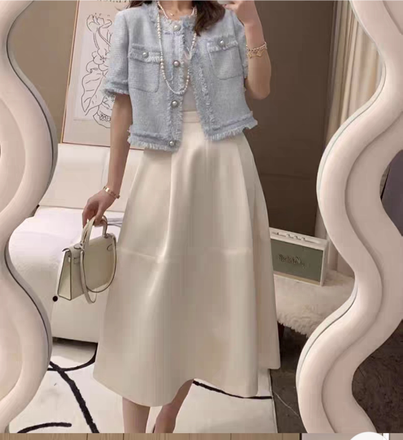 2023 Spring and Summer New Style Blue Fragrance Style Short Sleeve Thin ...